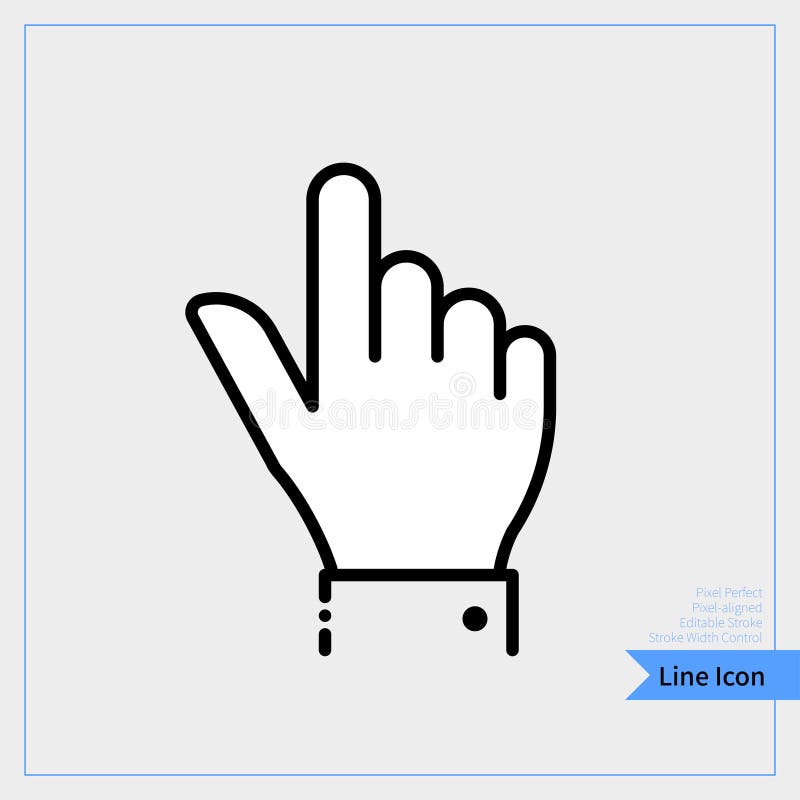 Hand Click Icon - Professional, Pixel-aligned, Pixel Perfect, Editable ...
