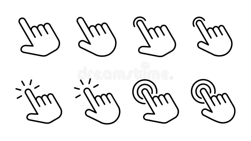 Hand Click Icon . Clicking Finger Icon. Pointer Icon Stock Vector ... Hand Click Icon . Clicking Finger Icon. Pointer Icon Stock Vector ...