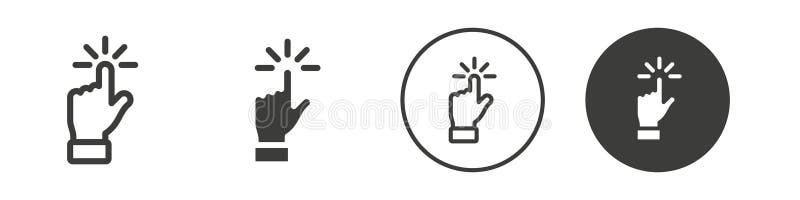 Hand Click Icon Simple Outline Vector Logo Stock Illustration ...