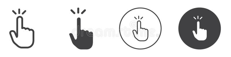 Hand Click Icon Simple Outline Vector Logo Stock Illustration ...