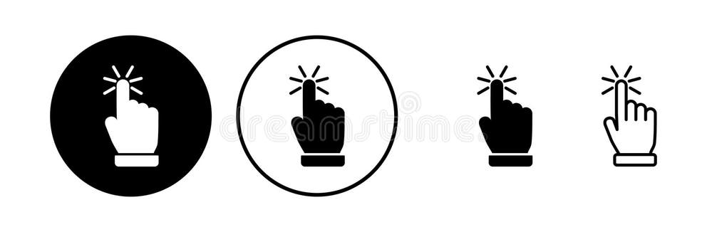Hand Click Icon . Clicking Finger Icon. Pointer Icon Stock Vector ...