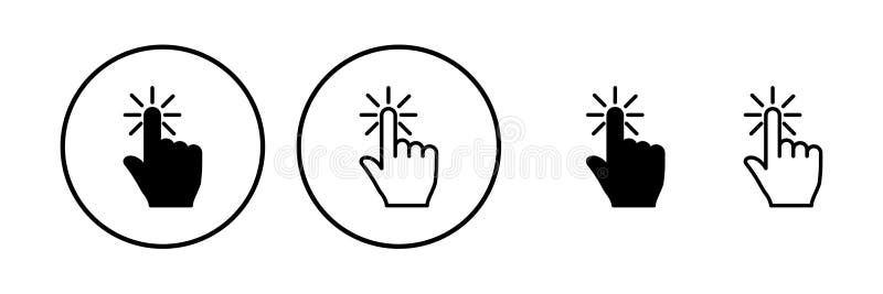 Hand Click Icon . Clicking Finger Icon. Pointer Icon Stock Vector ...