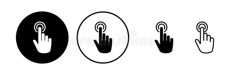Hand Click Icon . Clicking Finger Icon. Pointer Icon Stock Vector ...