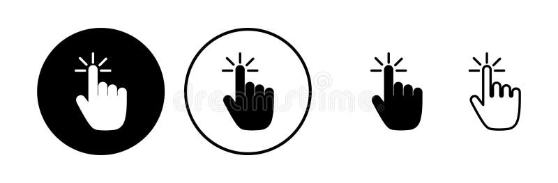 Hand Click Icon . Clicking Finger Icon. Pointer Icon Stock Vector ...