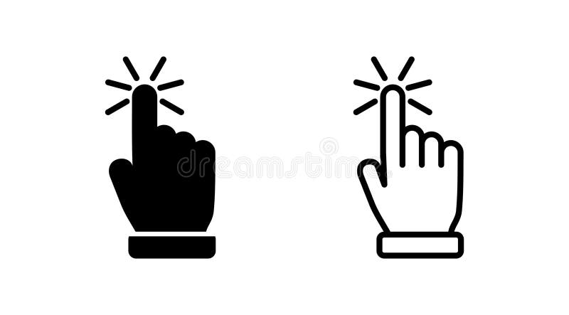 Hand Click Icon . Clicking Finger Icon. Pointer Icon Stock Vector ...