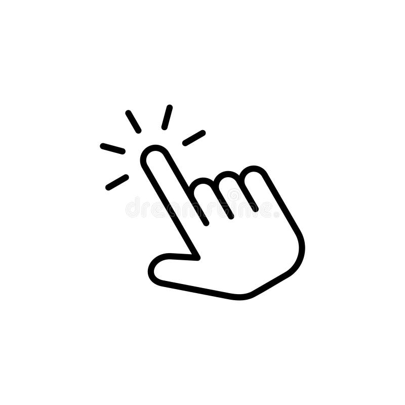 Hand Click Icon . Clicking Finger Icon. Pointer Icon Stock Vector - Illustration of press, touch ...