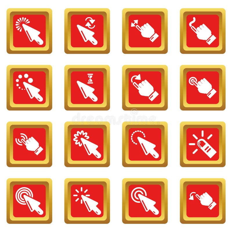 Click icons 9 set stock vector. Illustration of data - 96084403