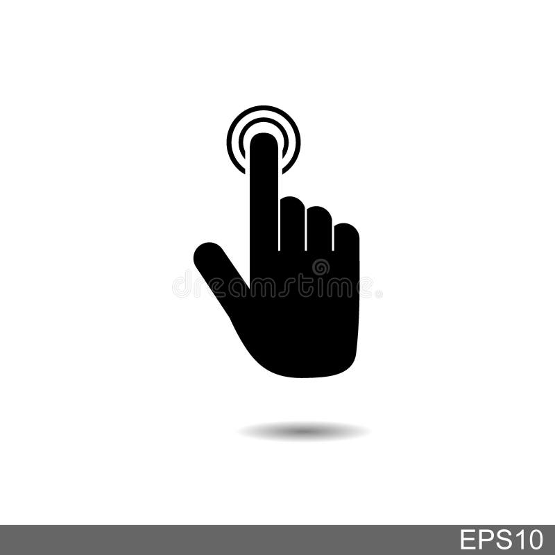 Hand Click Linear Style Sign for Mobile Concept.Cursor Pointer Symbol ...