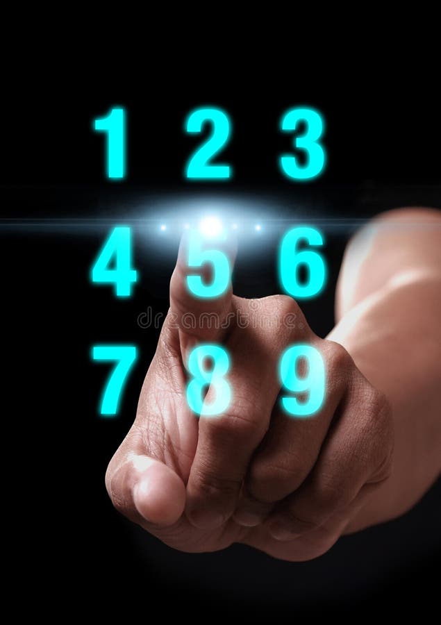 Hand click number stock photo. Image of screen, symbol - 43793494