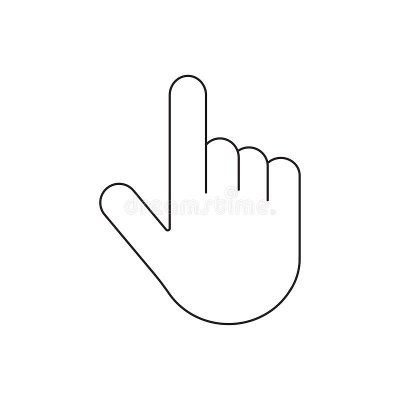 Hand Click Vector Icon. Clicking Finger Pointer Symbol Isolated Stock ...