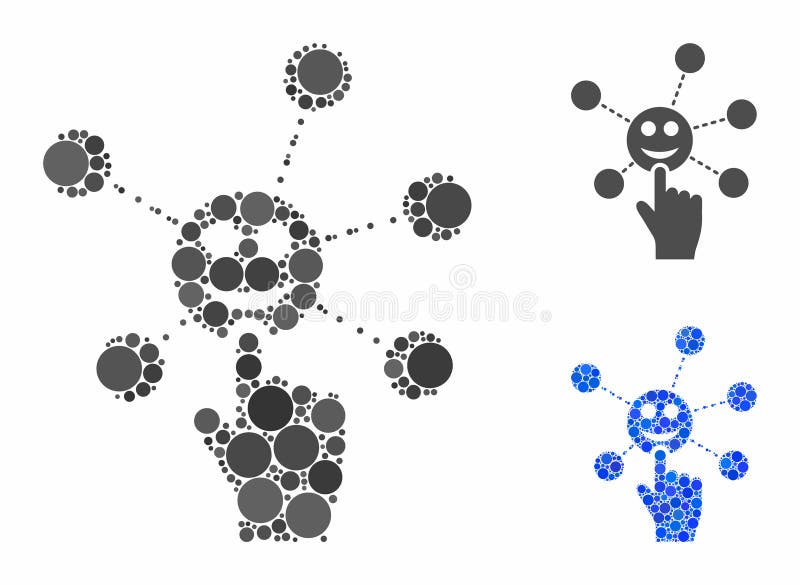 Hand Click Smile Network Composition Icon of Circles Stock Vector ...
