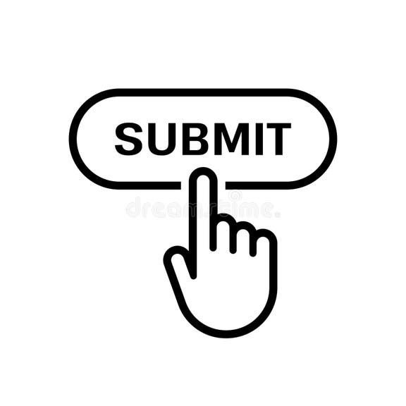 Hand Click Submit Button. Hand Pressing Submit Button. Vector ...