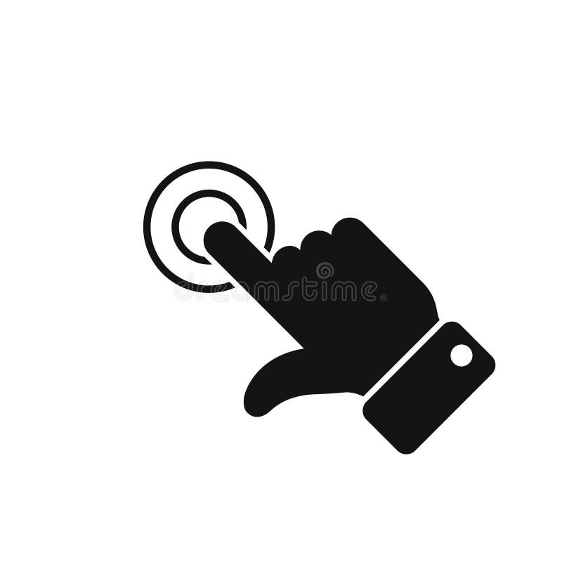 Hand Click Touch Icon, Vector Isolated Simple Symbol Stock Vector ...