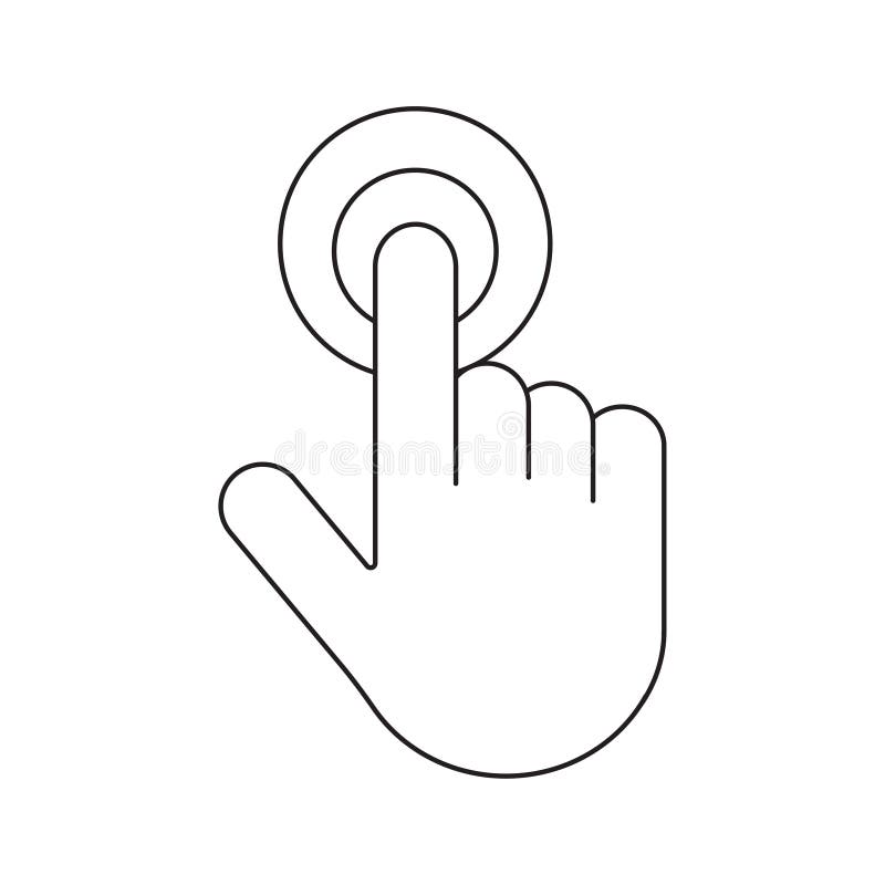 Hand Click Vector Icon. Clicking Finger Pointer Symbol Isolated Stock ...