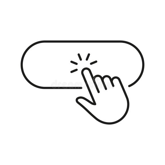 Hand Clicking Button Line Icon. User Interaction, Click Action, and ...
