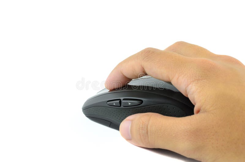 Hand Clicking Computer Wireless Mouse on Background Stock Illustration ...