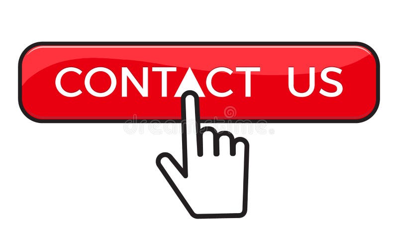 Hand Clicking Contact Us Button on German Language Isolated on White ...