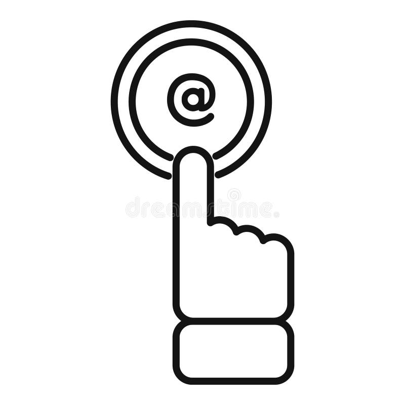 Hand Clicking Email Icon Concept Stock Vector - Illustration of ...