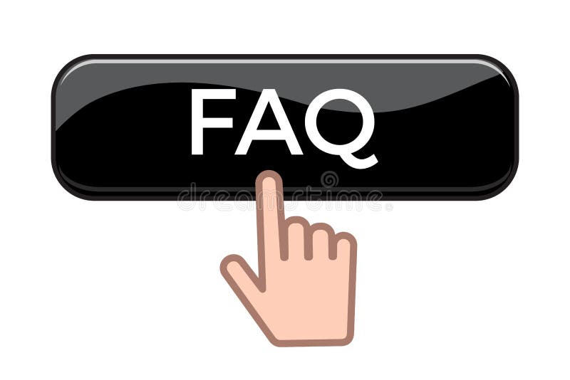Hand Clicking FAQ Us Button Isolated on White Background Stock Vector ...