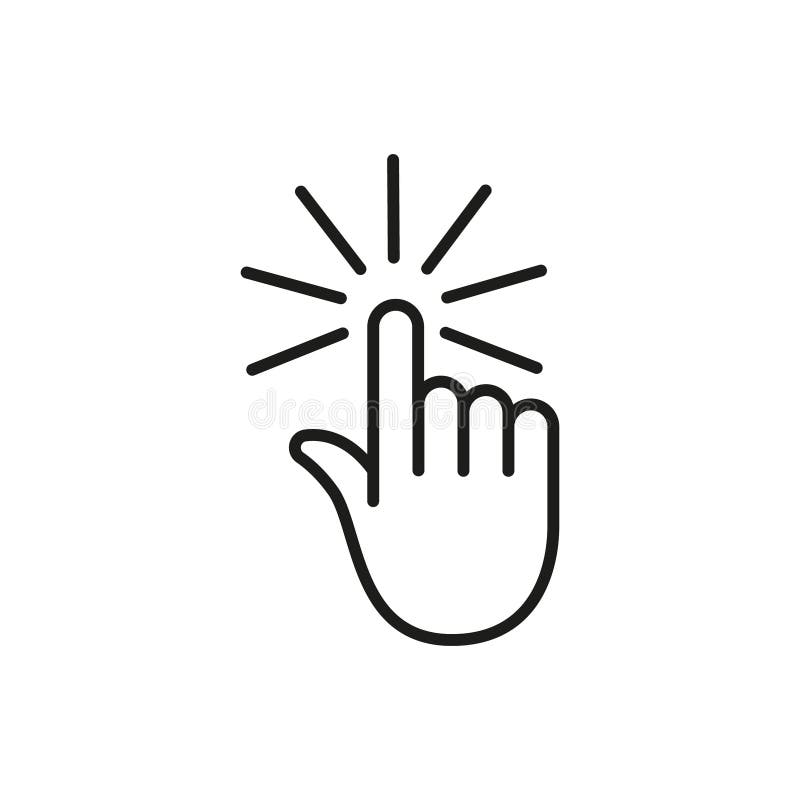 Hand Clicking Icon - Editable Stroke Stock Illustration - Illustration ...