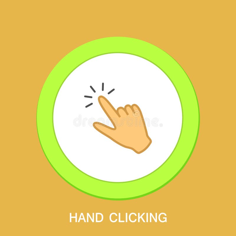 Hand Clicking Icon. Vector Illustration Flat Style Stock Vector ...
