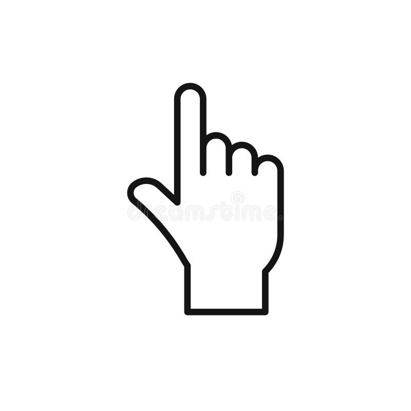 Hand Clicking Logo Sign Vector Outline Stock Illustration ...