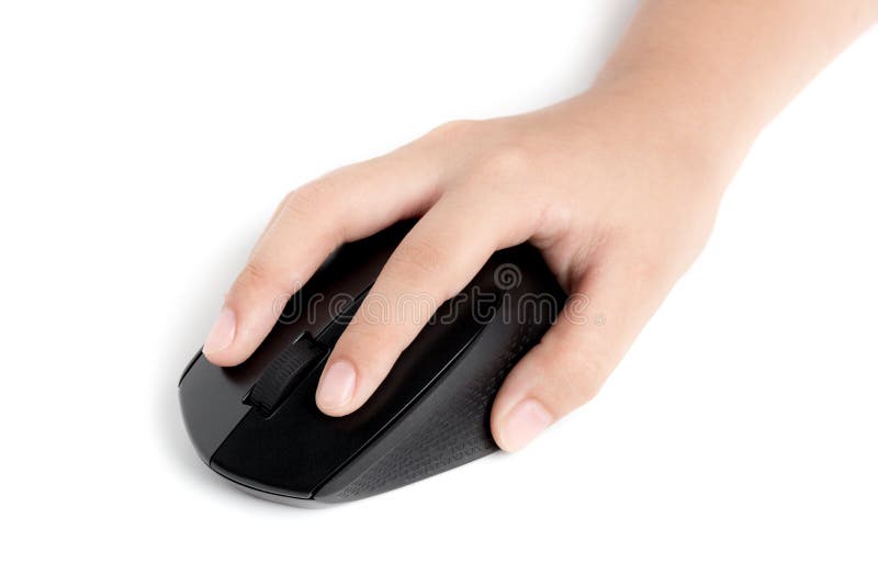 Hand clicking mouse stock image. Image of object, technology - 90561137