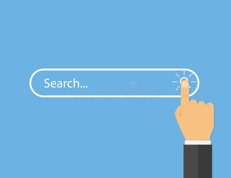 Hand Clicking Search Frame. Multimedia Interface. Future Vector ...