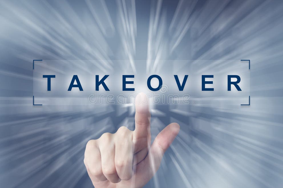 Hand Clicking on Takeover Button Stock Image - Image of entrepreneur ...