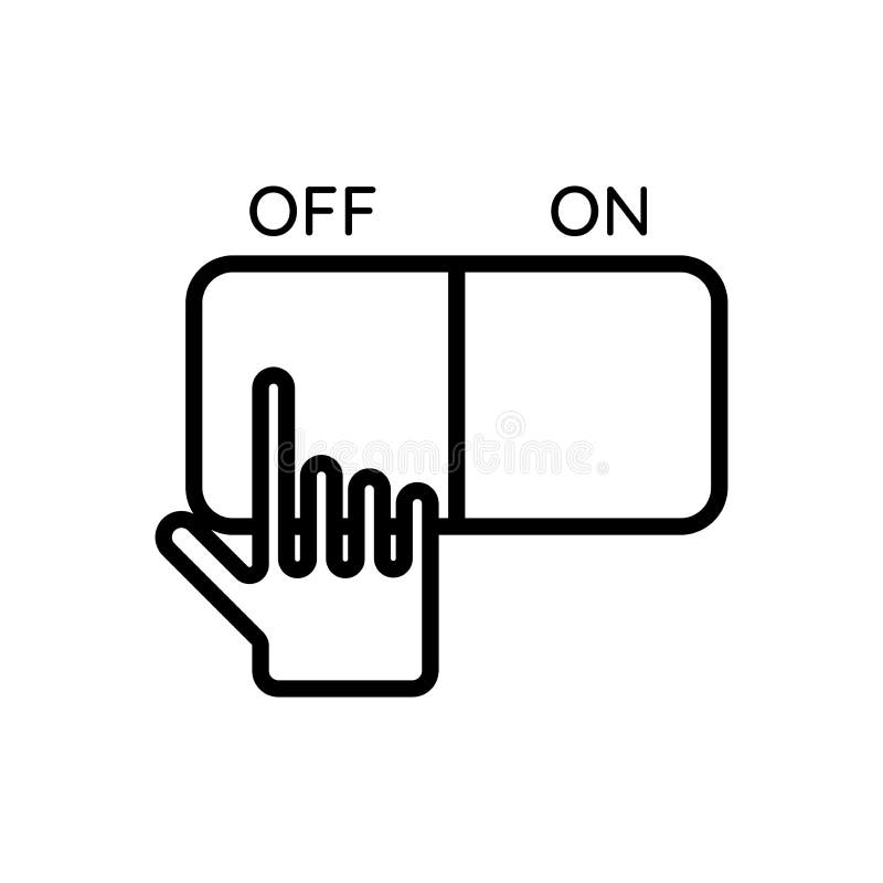 Hand Clicking on Turn Off Button Vector Icon Stock Vector ...