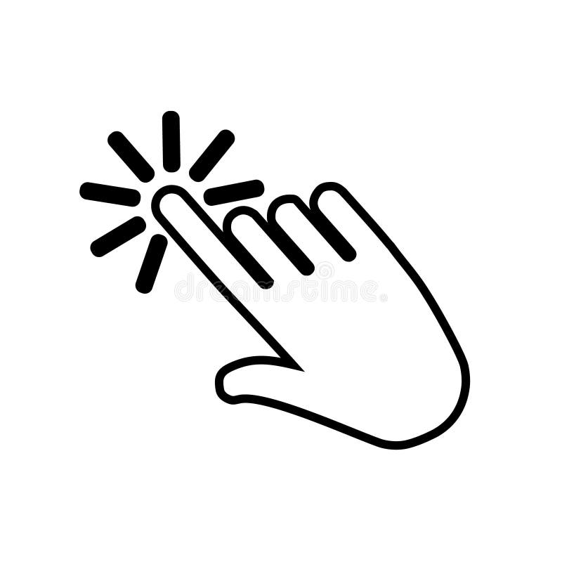 Hand Click Icon, Finger Pointer Isolated Vector Illustration Stock ... Hand Click Icon, Finger Pointer Isolated Vector Illustration Stock ...