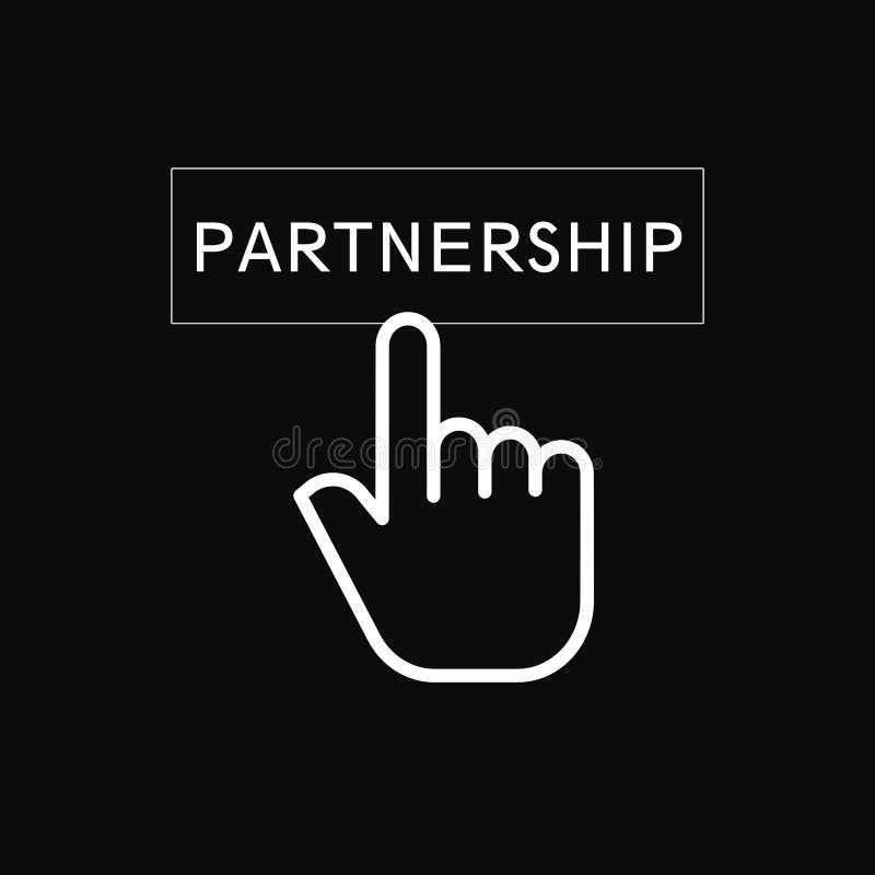 Hand Clicking Partnership Button. Stock Illustration - Illustration of ...