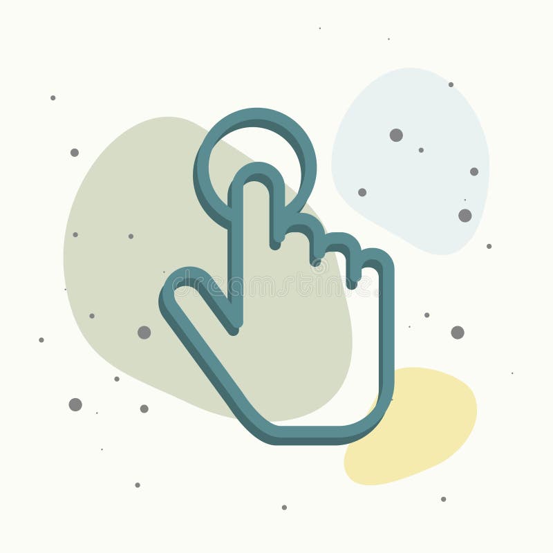 The Hand Clicks on the Button. Cursor Icon on Multicolored Background ...