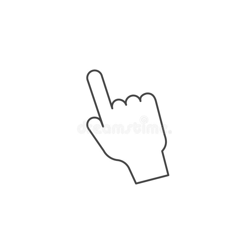 Hand Clicks. Cursor Icon on White Isolated Background Stock Vector ...