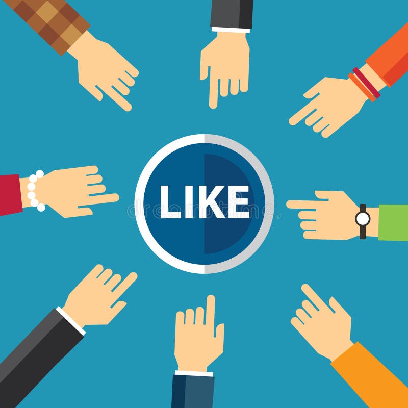 Hand clike like button stock vector. Illustration of round - 58208431