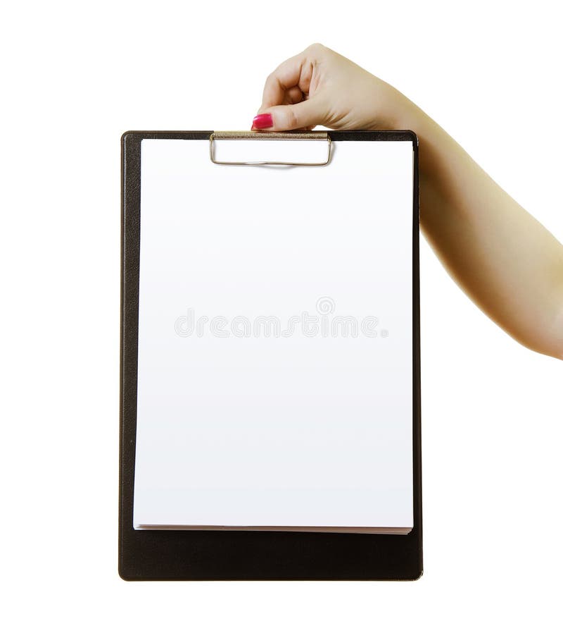 Hand with the clipboard stock photo. Image of target - 24729450