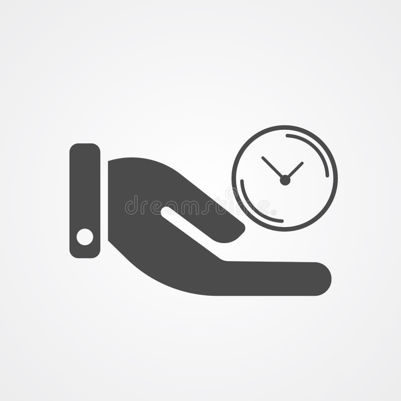 Hand with Clock Vector Icon Sign Symbol Stock Vector - Illustration of ...