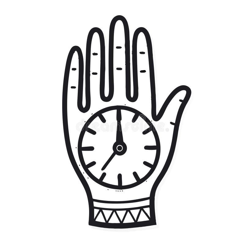 Hand with Clock Symbolizing Time Management and Mindfulness for Tattoo ...