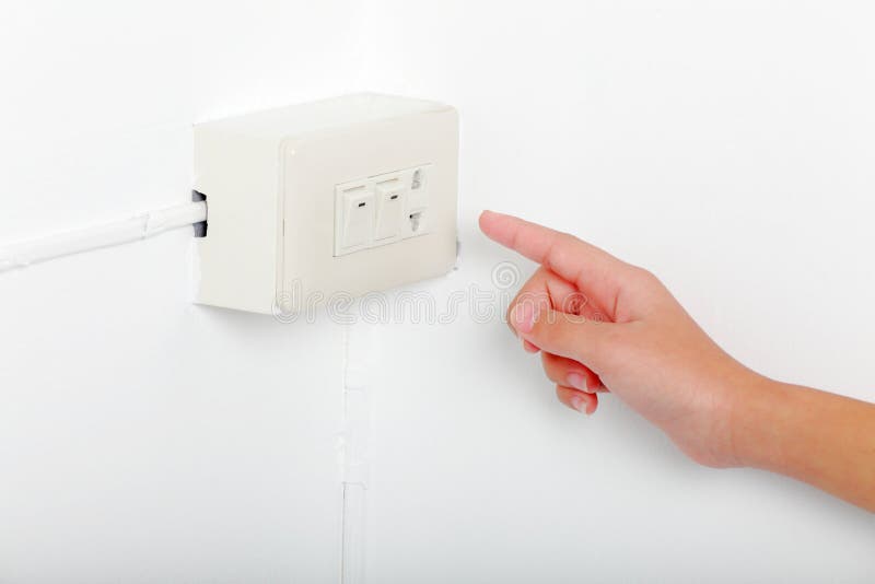 Hand Close To Electric-switch Stock Image - Image of color, hand: 69177041
