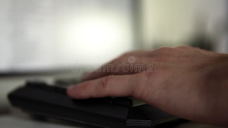 Hand Close-up Behind the Computer Keyboard Stock Video - Video of ...