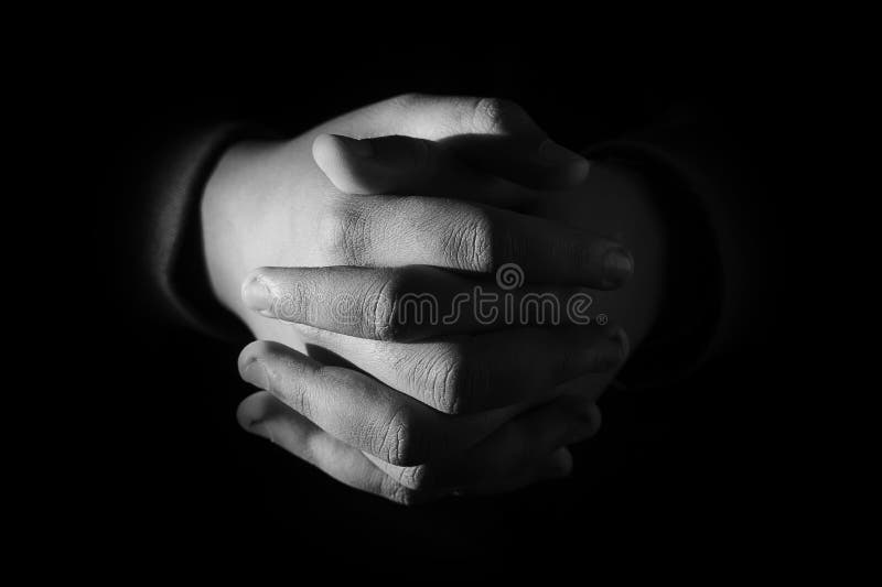 Dark Studio Shot with Single Person S Hand on Black Background Stock ...