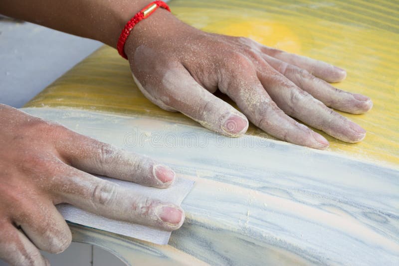 Hand Close Up Sanding in the Work Shop Stock Photo - Image of sand ...