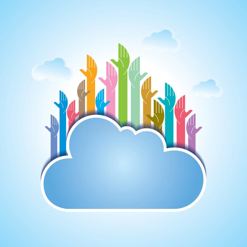 Big hand - the cloud stock illustration. Illustration of communication ...