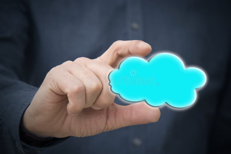Hand with cloud stock image. Image of computing, computer - 136821585