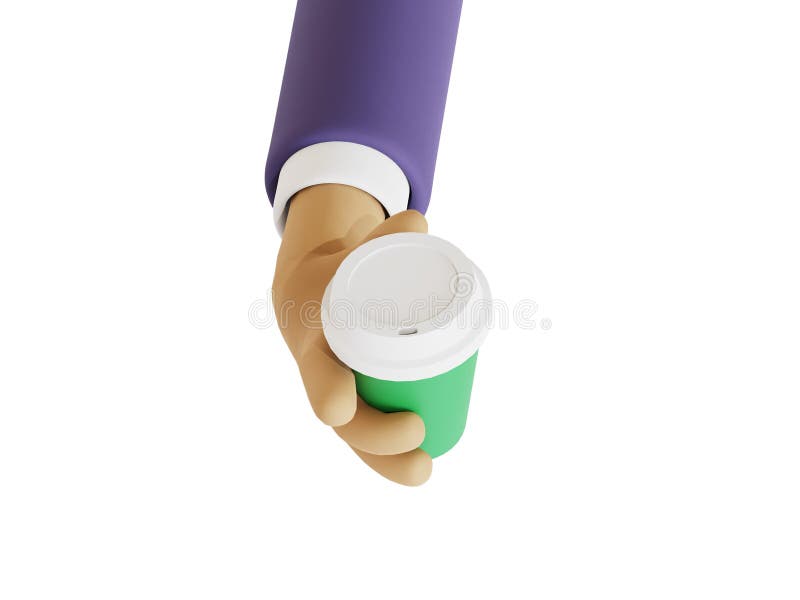 Hand with Coffee Cup. Drinks for Take Away Concept 3d Rendering ...