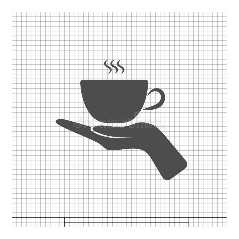 Hand with Coffee Cup Sign Icon, Illustration Stock Illustration ...