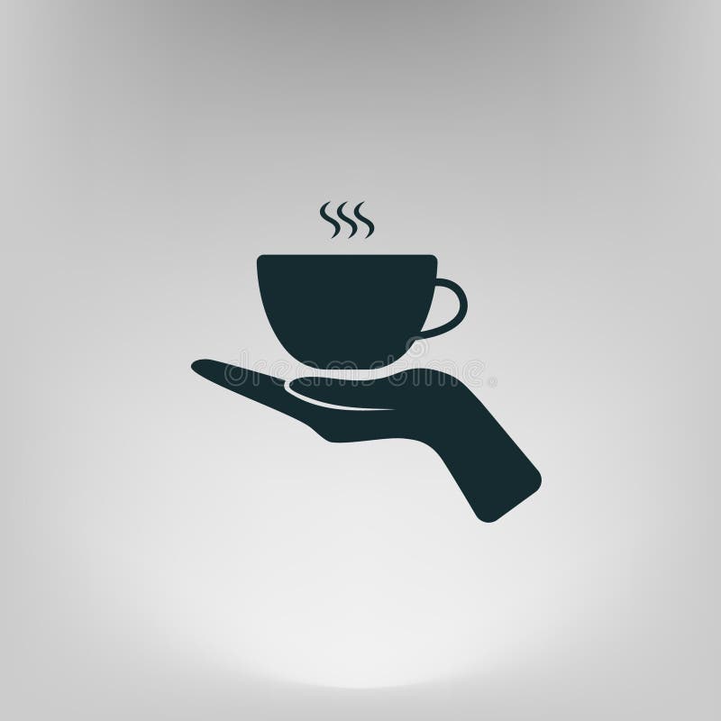 Hand with Coffee Cup Sign Icon, Illustration Stock Illustration ...