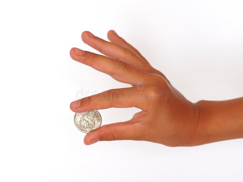 Hand with a coin 2 stock image. Image of work, economy - 4433023