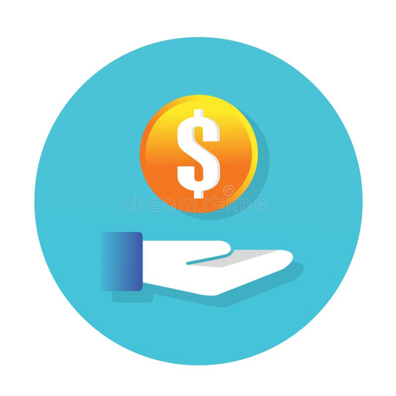Hand with Coin Flat Icon Design. Concept Save Money Stock Vector ...