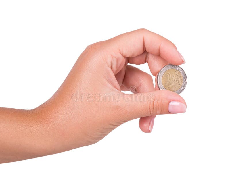 Australian Dollar Coin Hand Money Stock Image - Image of isolated ...